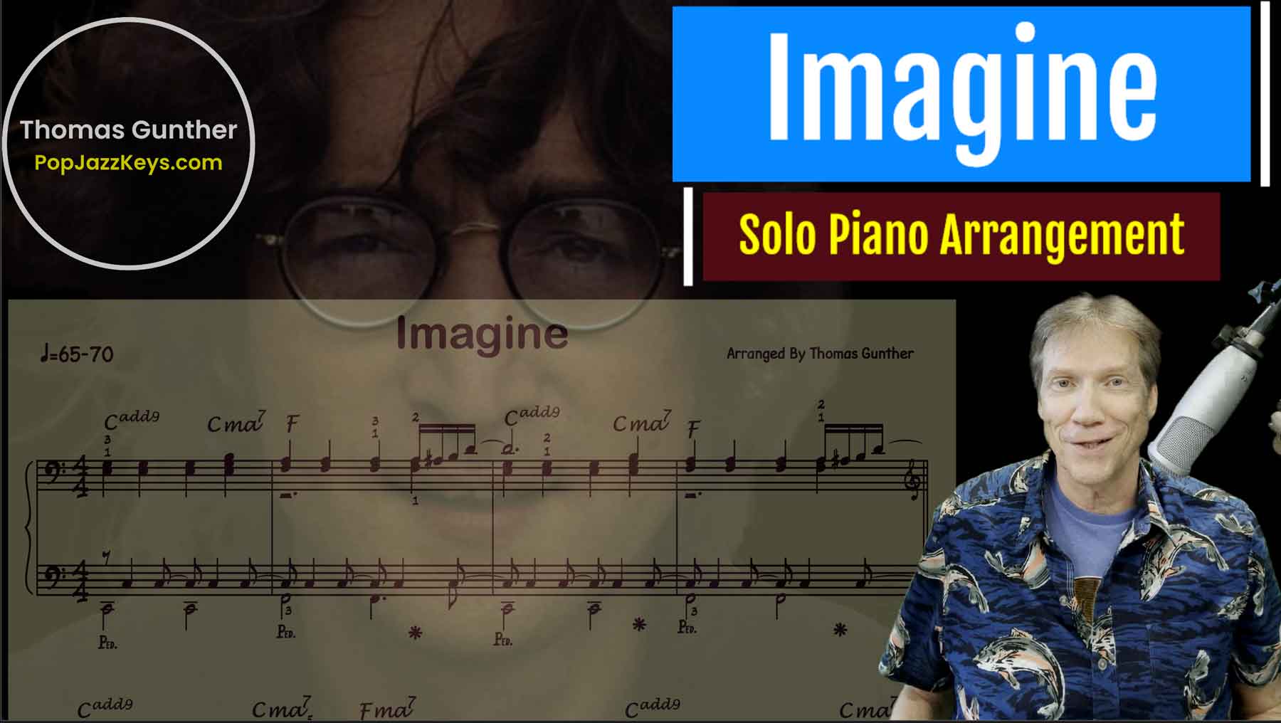 Imagine by John Lennon Arranged for Solo Piano - PopJazzKeys.com